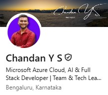 Chandan Y S | Microsoft Azure Cloud, AI & Full Stack Developer